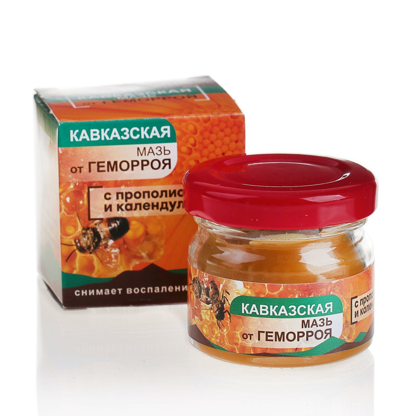 Мазь "Кавказская от геморроя" на основе календулы и прополиса, 30 мл, "Бизорюк"
