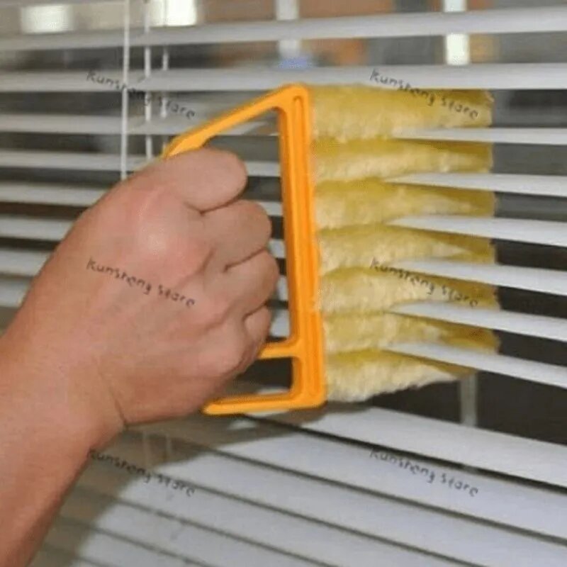 Щетка для жалюзи "Cleaning Brush", пластик/волокно, желтая, 34 г