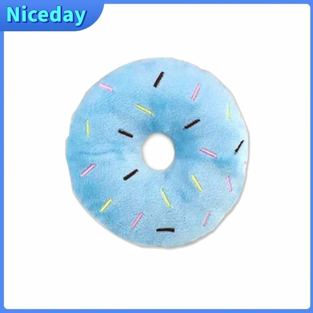 Игрушка для Жевания Пончика, Мягкий Плюш, Устойчивая к Укусам, Скрипучая