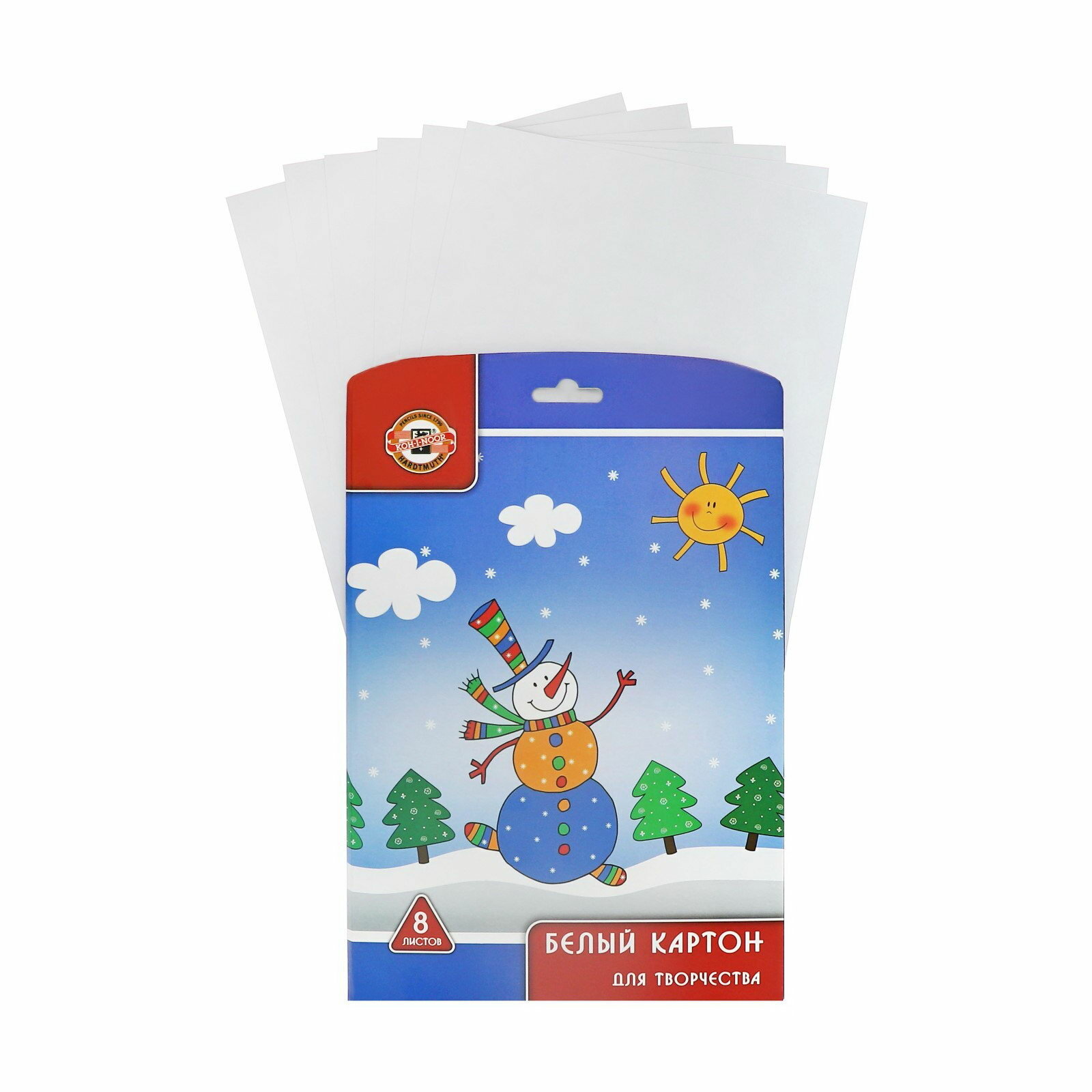 Картон белый А4, 8 листов 210 г/?2, ламинированный, особенность: глянцевый(ая)