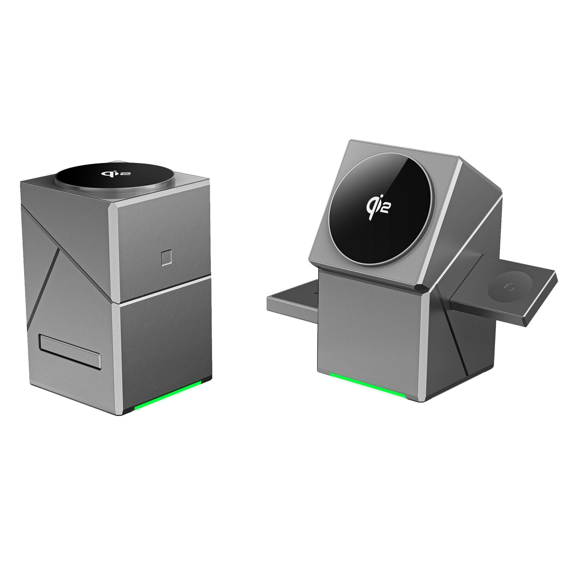 Магнитное беспроводное зарядное устройство в форме кубика Рубика 4-в-1 с мощным магнитным креплением, 15 Вт, быстрая зарядка, ночник, многофункциональное настольное зарядное устройство.