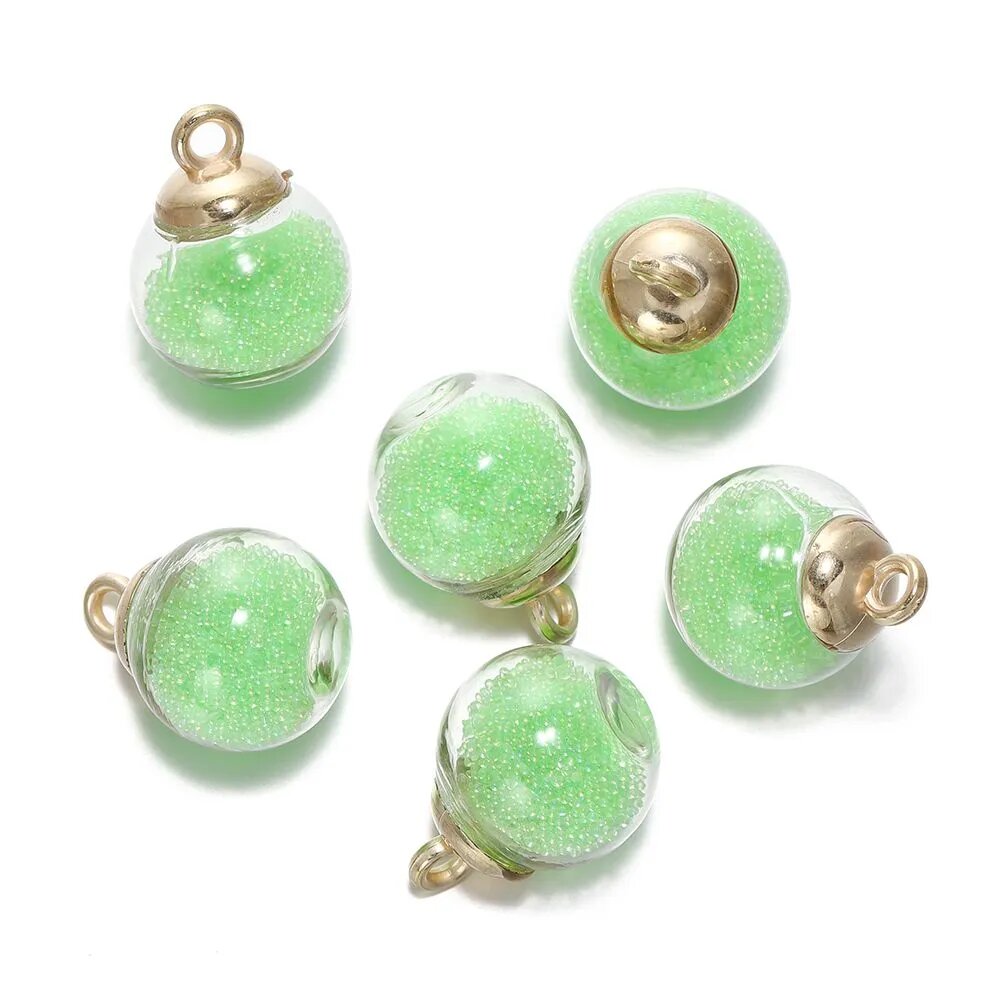 Хрустальные бусины/шармы с блестками внутри для рукоделия, творчества, украшений, сумок, 10 шт.