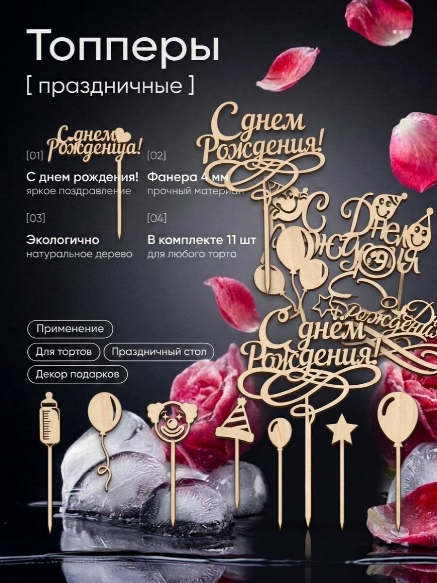 Топпер с днем рождения
