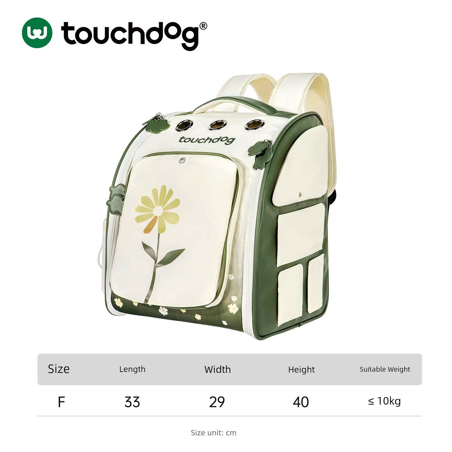 Touchdog Рюкзак с градиентом зеленого двойной ремень для кошек и собак