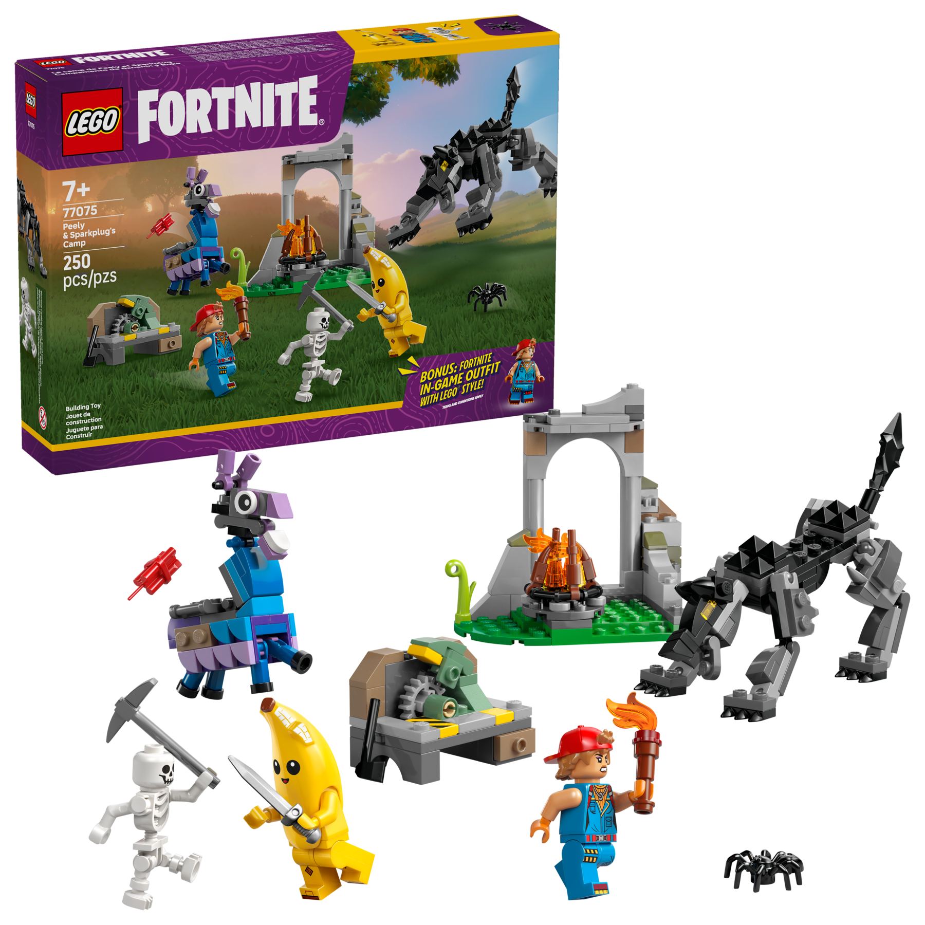 Конструктор LEGO Fortnite Лагерь Пилли и Спаркплаг 77075, 250 детали, от 7 лет
