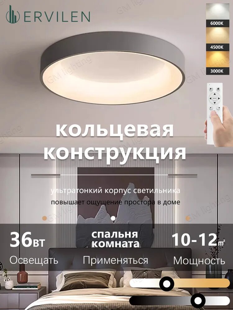 ERVILEN Потолочный светильник, LED, 36 Вт