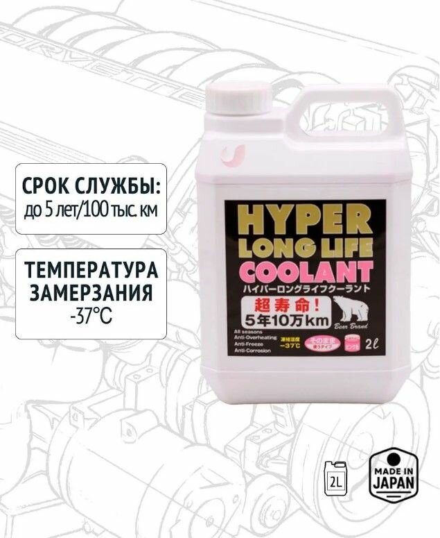 Антифриз готовый Seiken HYPER LONG LIFE COOLANT -37C (розовый) 2л