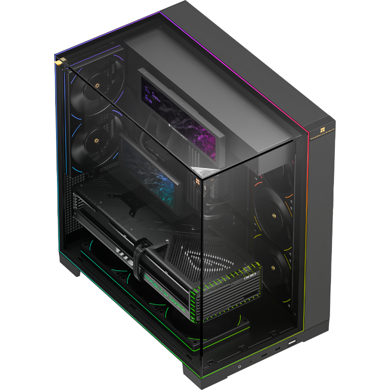 Корпус без блока Case Thermalright A70 Vision, Midi-Tower, TG, LCD, ARGB, no fans, 2xUSB-A 3.0, 1xUSB Type-C, ATX, mATX, mITX Black