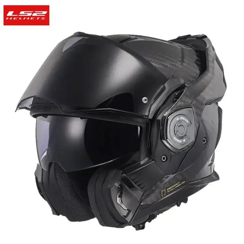 LS2 FF901 Углеродное волокно Valiant Flip up 180 ° Вращающийся солнцезащитный XXXL, Matt Black