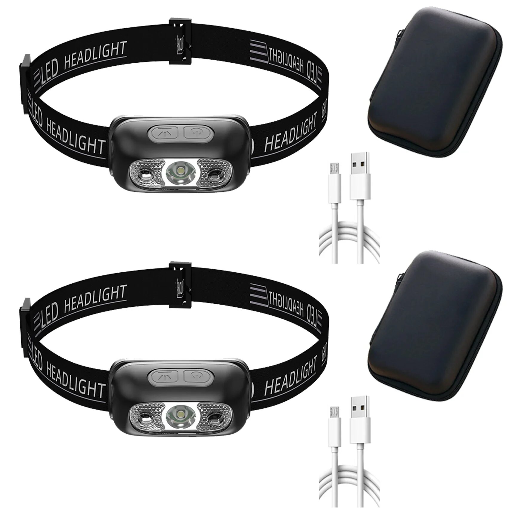 SONQIN Сенсорный налобный фонарь белый 5Вт Sensor, 2pcs with bag