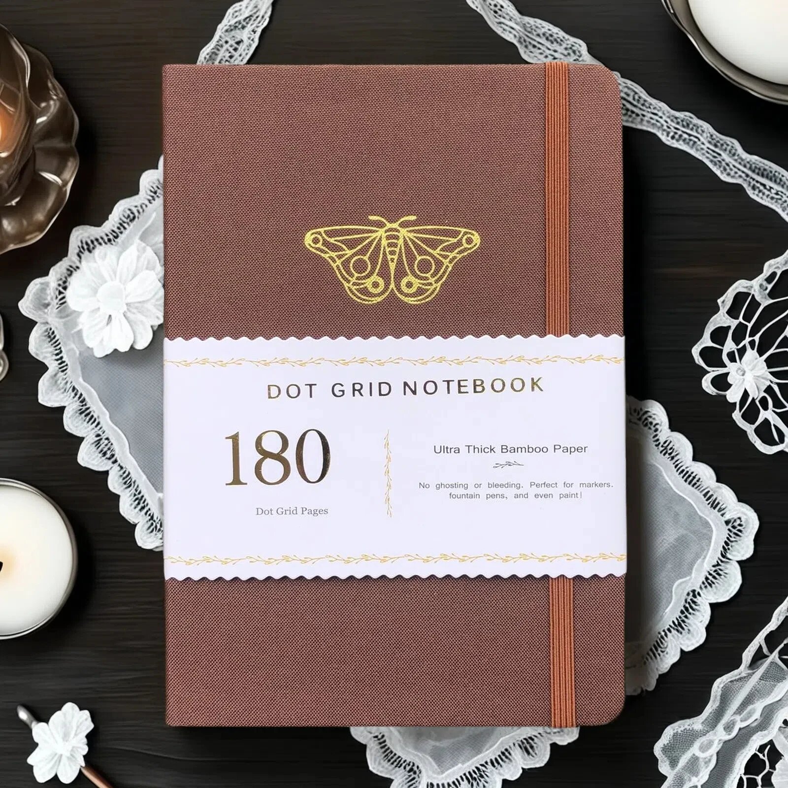 Блокнот Buke Notebook A5 серебристый, точечный, твердый переплет