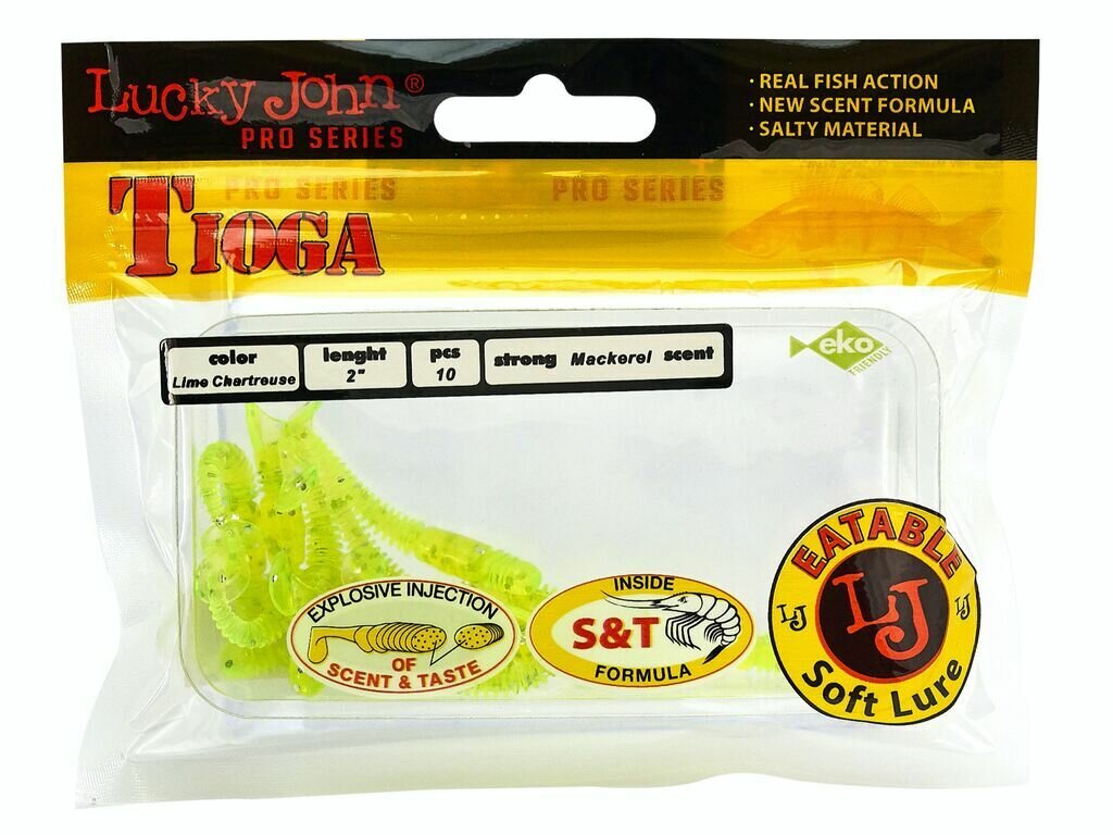 Виброхвосты съедобные Lucky John Pro Series TIOGA 2.0in (05.00)/071 10шт. / силиконовые приманки для рыбалки ++