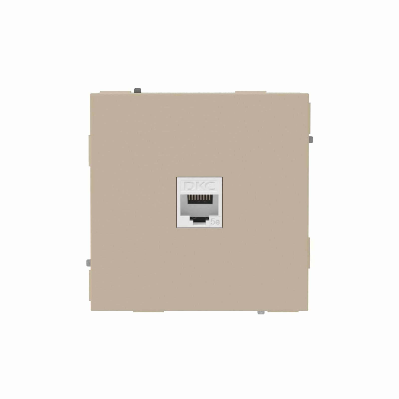 Компьютерная розетка rj-45 без шторки, кат.5е одинарная, kant, ванильный марципан
