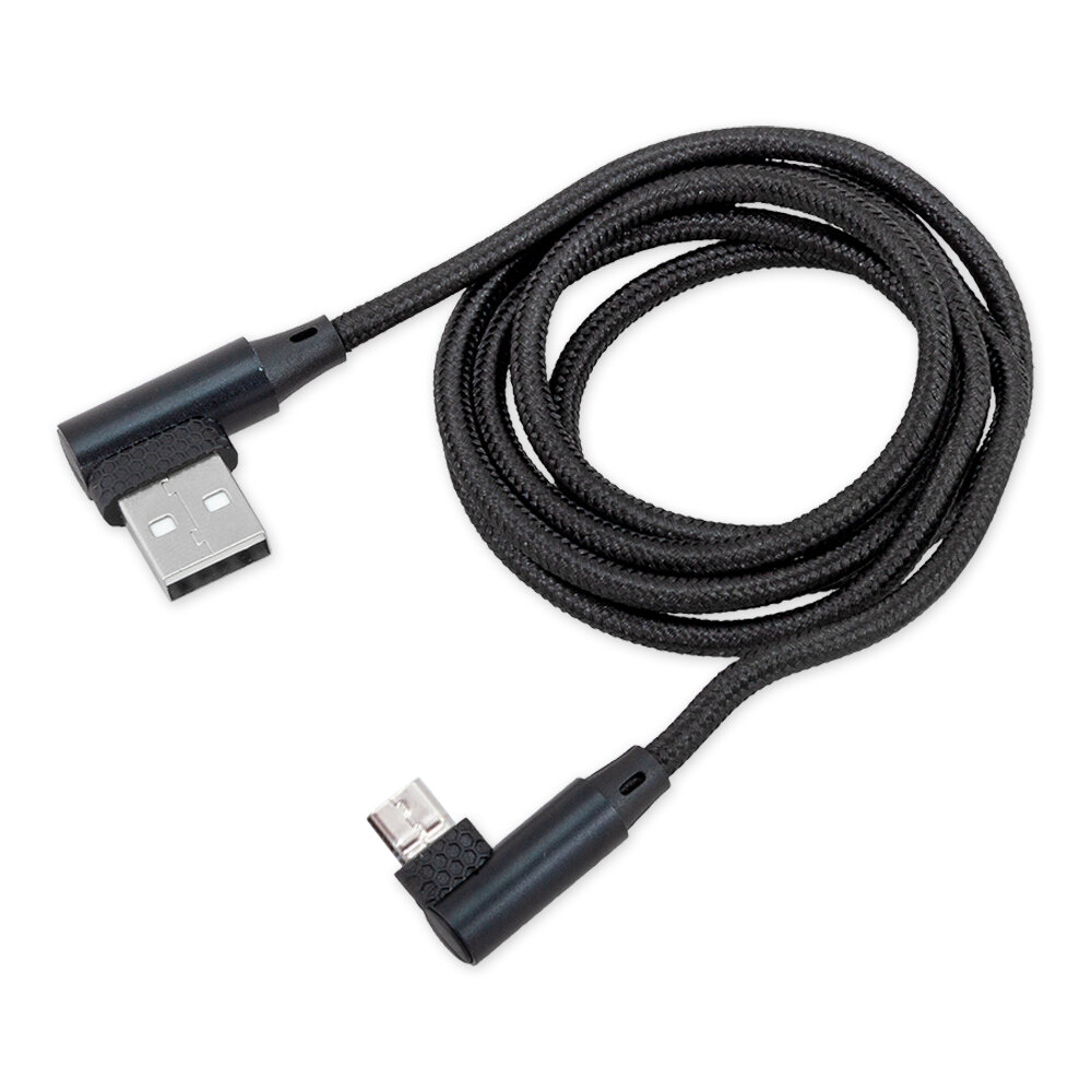Дата-кабель зарядный Micro USB Черный (угловой)