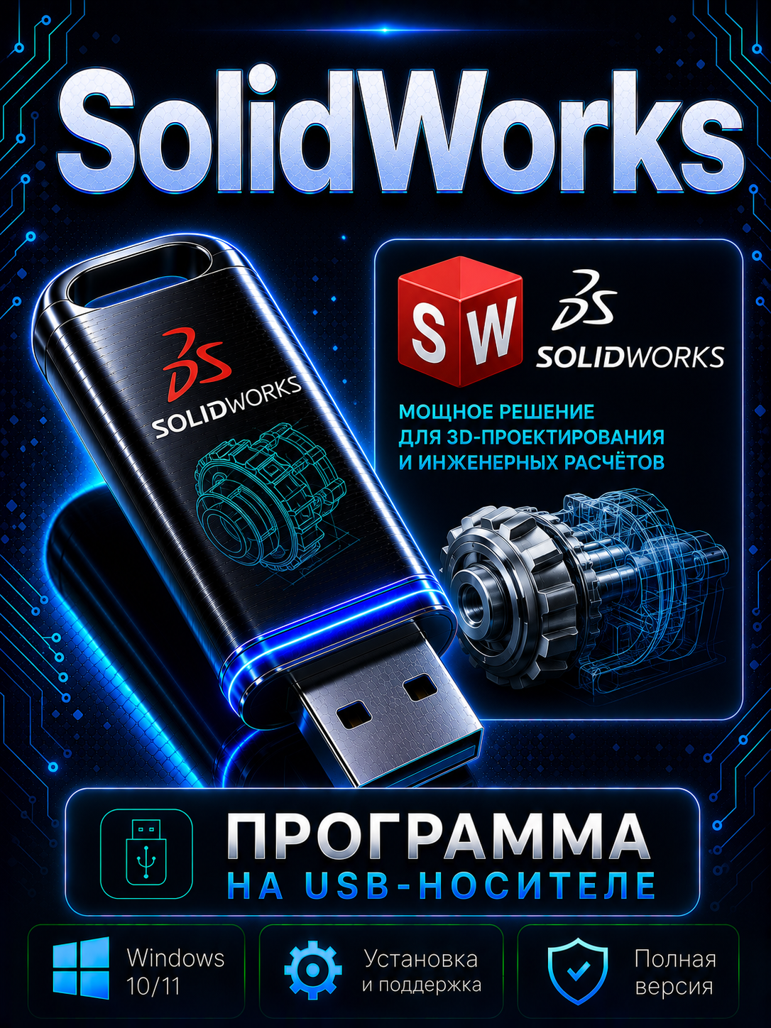 SolidWorks для Windows 10/11 | полная версия на USB-носителе | Моментальная доставка
