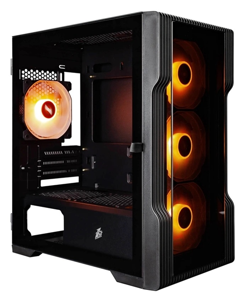 Корпус 1STPLAYER TRILOBITE T3-G ARGB Black / mATX / 4x120mm ARGB fans / T3-G-BK-4F7
