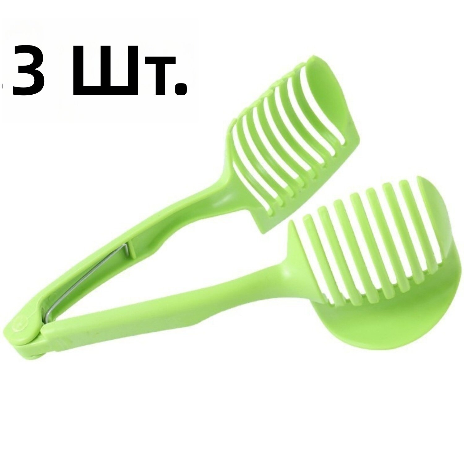 Универсальная кухонная овощерезка, набор 3 шт, зеленый цвет, для нарезки помидоров, картофеля, яблок, лимонов и других овощей и фруктов