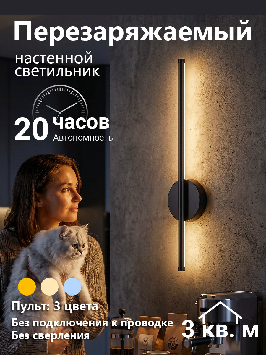 SEEDIQ светильник настенный беспроводной бра на стену Перезаряжаемый с пультом