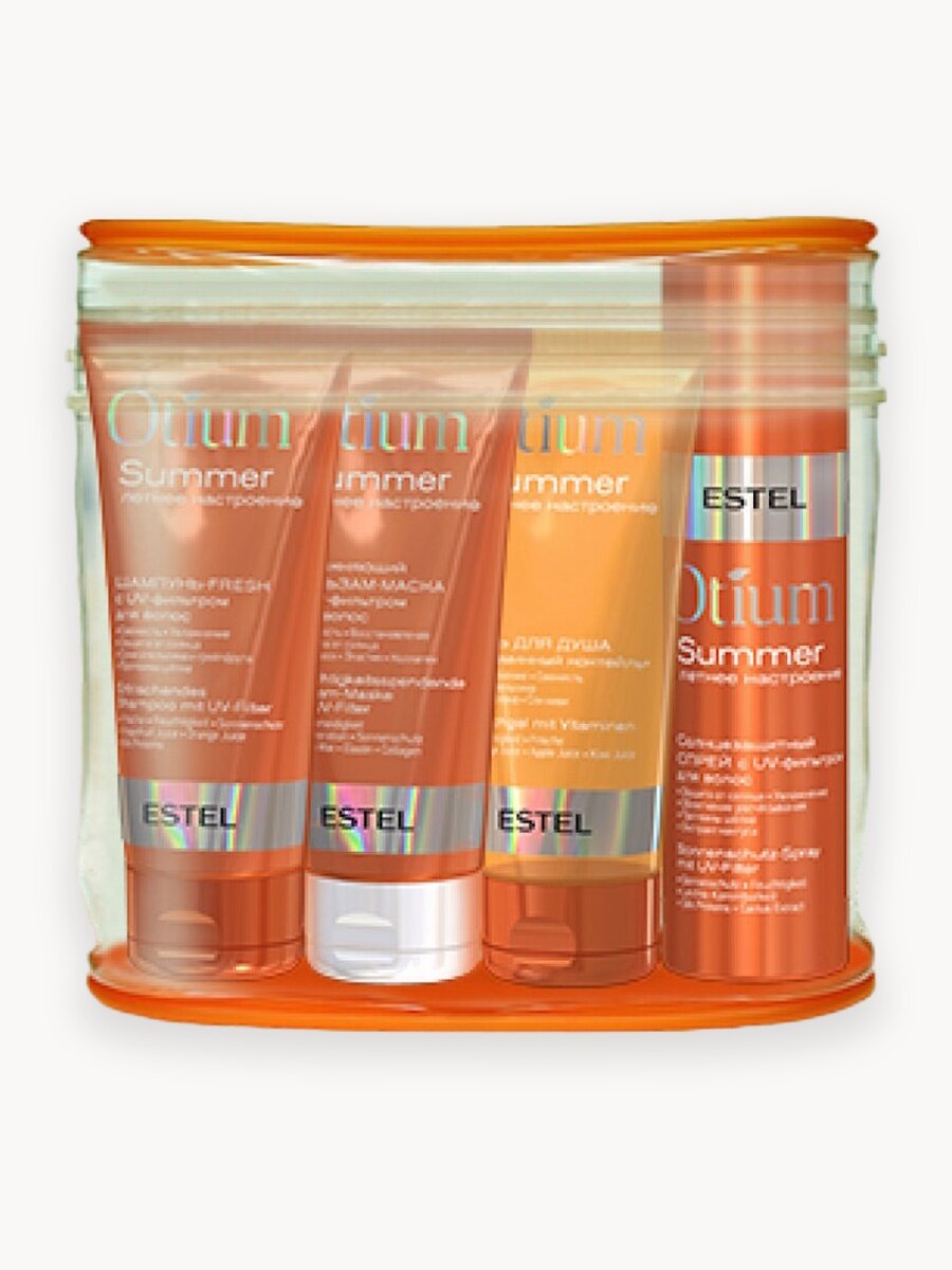 Дорожный набор для волос и тела в косметичке ESTEL PROFESSIONAL Otium Summer Защита от солнца 4*100 мл