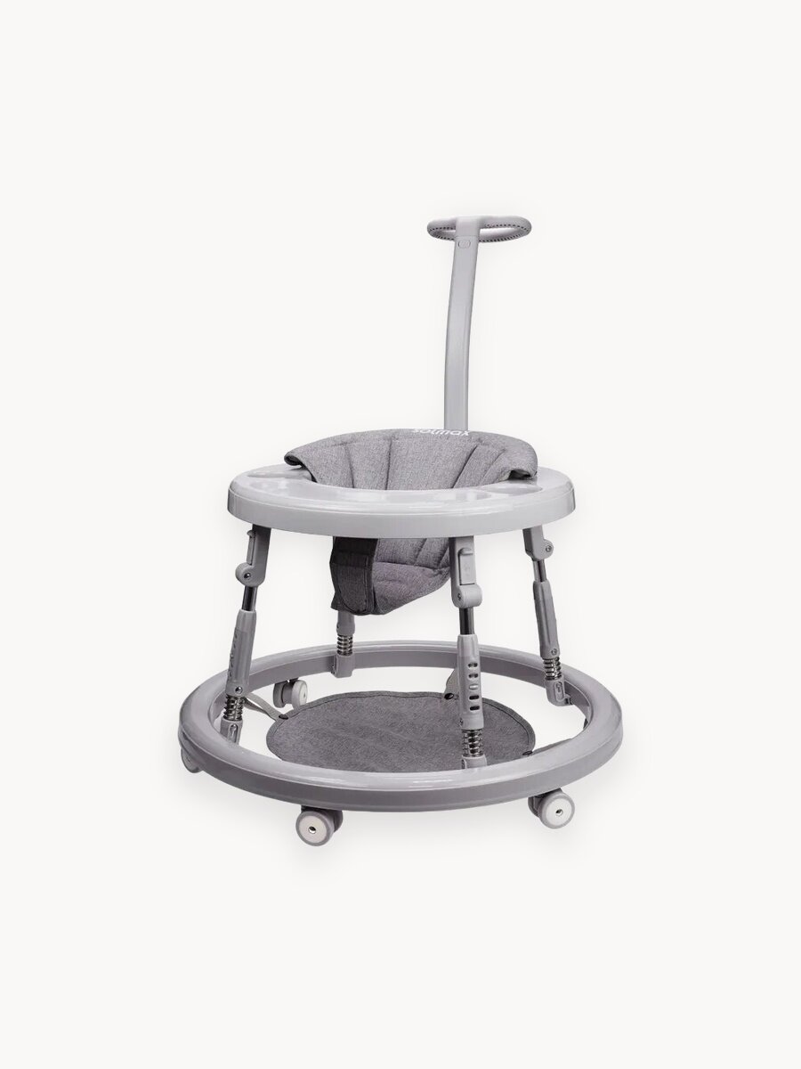 Ходунки детские с 6 до 18 мес 4 в 1, Ходунки каталка для мальчиков. девочек с игровой панелью и музыкой, до 20 кг, Серые