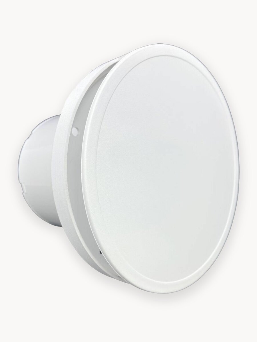 Вентилятор круглый D100мм, малошумный (28,5дБ), с обратным клапаном Ventfan Solar100, белый матовый, Сербия