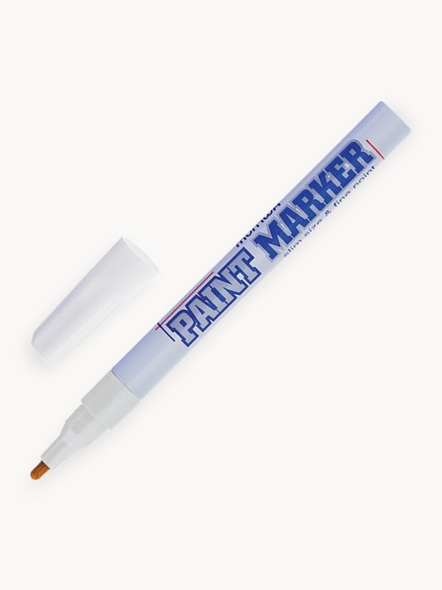 Маркер-краска MunHwa "Slim" белая, 2мм, нитро-основа, 12 штук в упаковке