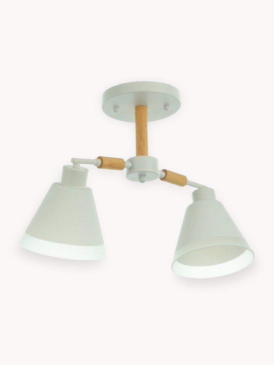 Люстра потолочная BayerLux «Вудли», 2хЕ27, 40 Вт, белый, 45×16×29 см