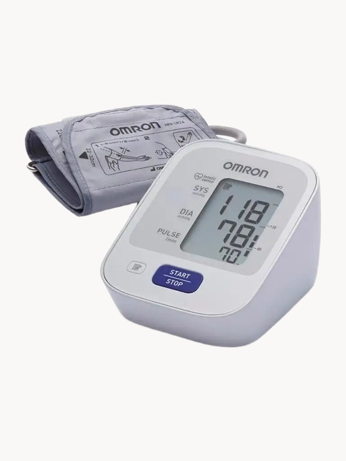 Тонометр автоматический OMRON M2 Basic для измерения артериального давления и частоты пульса с адаптером и универсальной манжетой