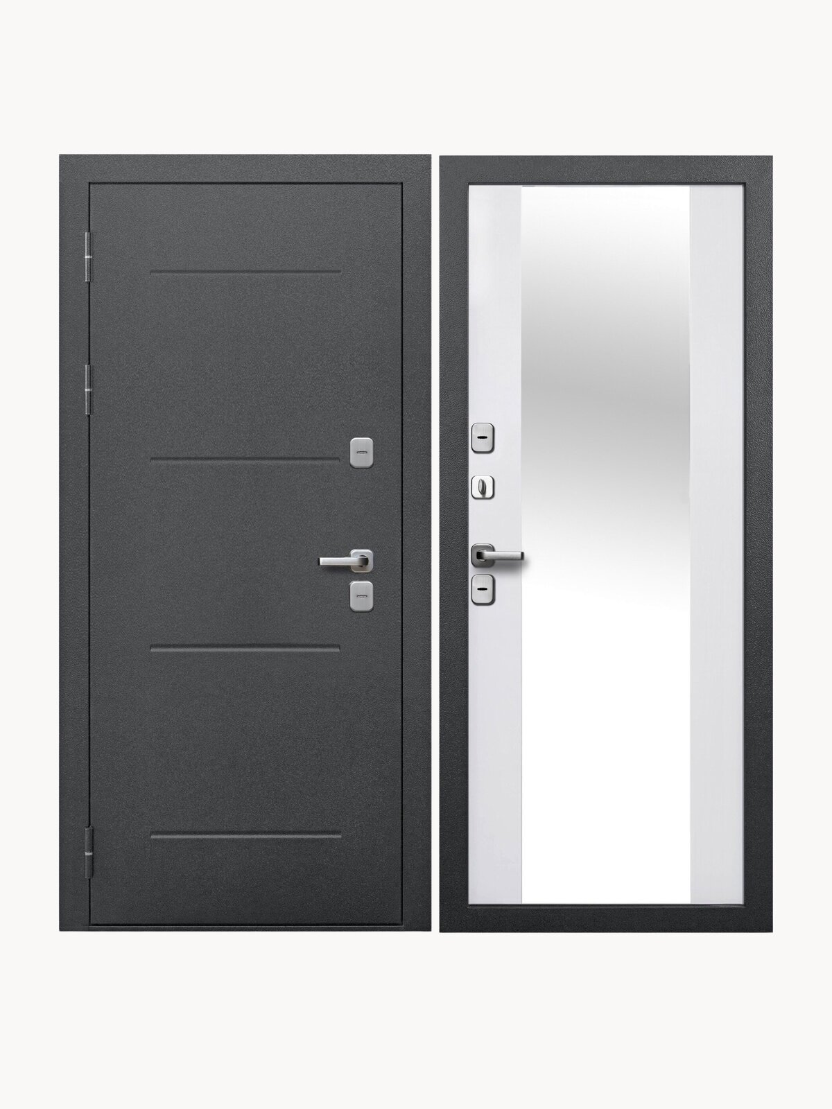 Входная дверь с Терморазрывом Ferroni 11 см ISOTERMA Серебро Зеркало (960мм) левая