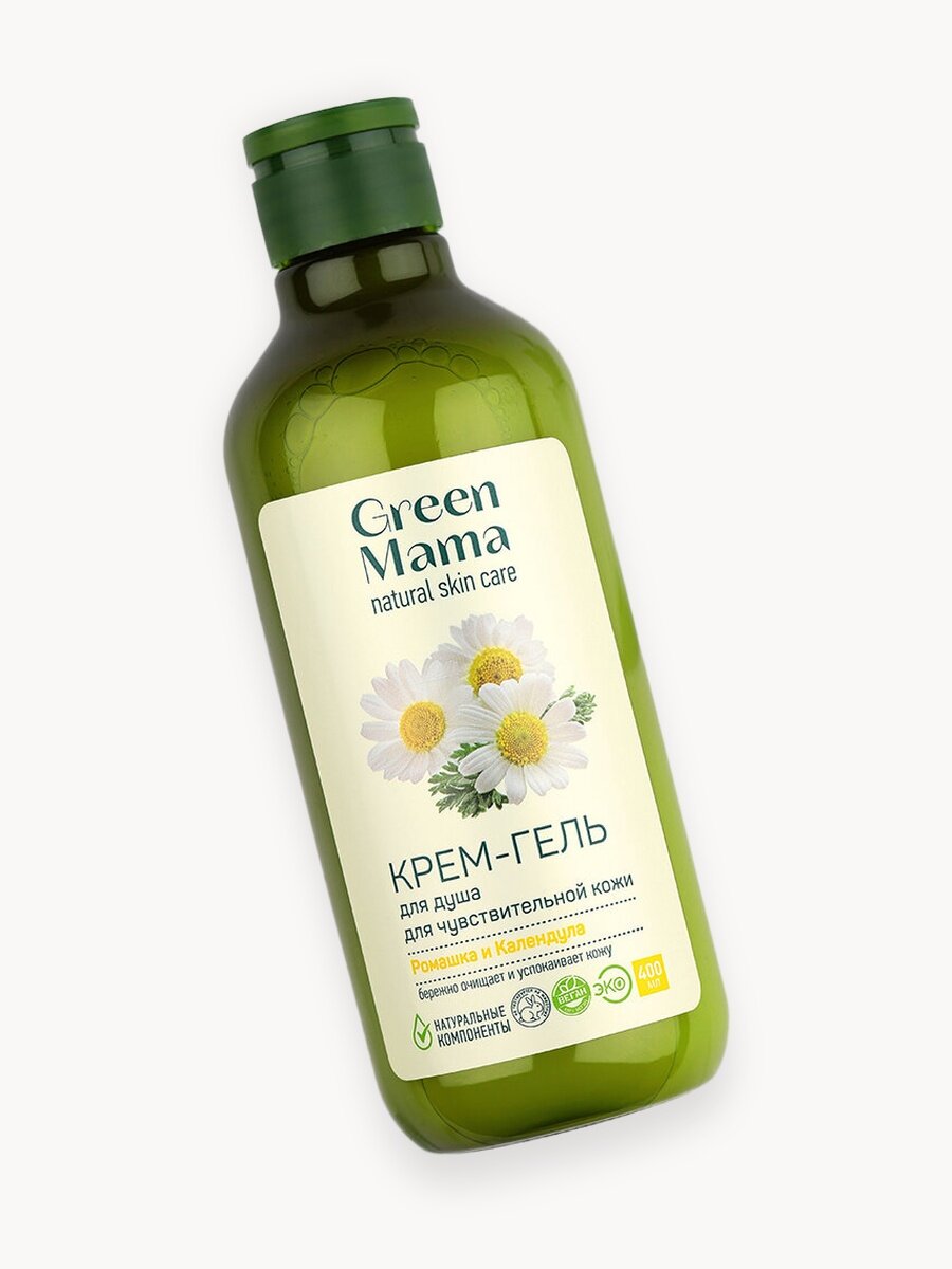 Крем-гель для душа GREEN MAMA для чувствительной кожи ромашка и календула 400 мл