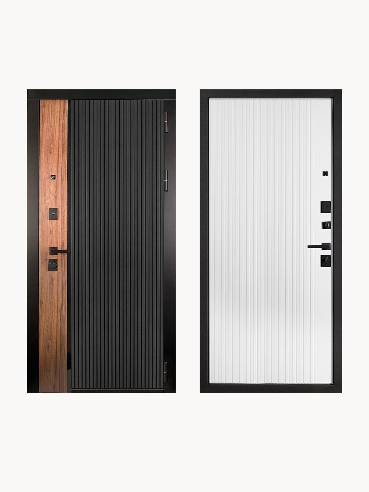 Дверь входная металлическая Foreman Ф-6 2050х860 Правая Черный матовый-Белый софт, УТ-00084234