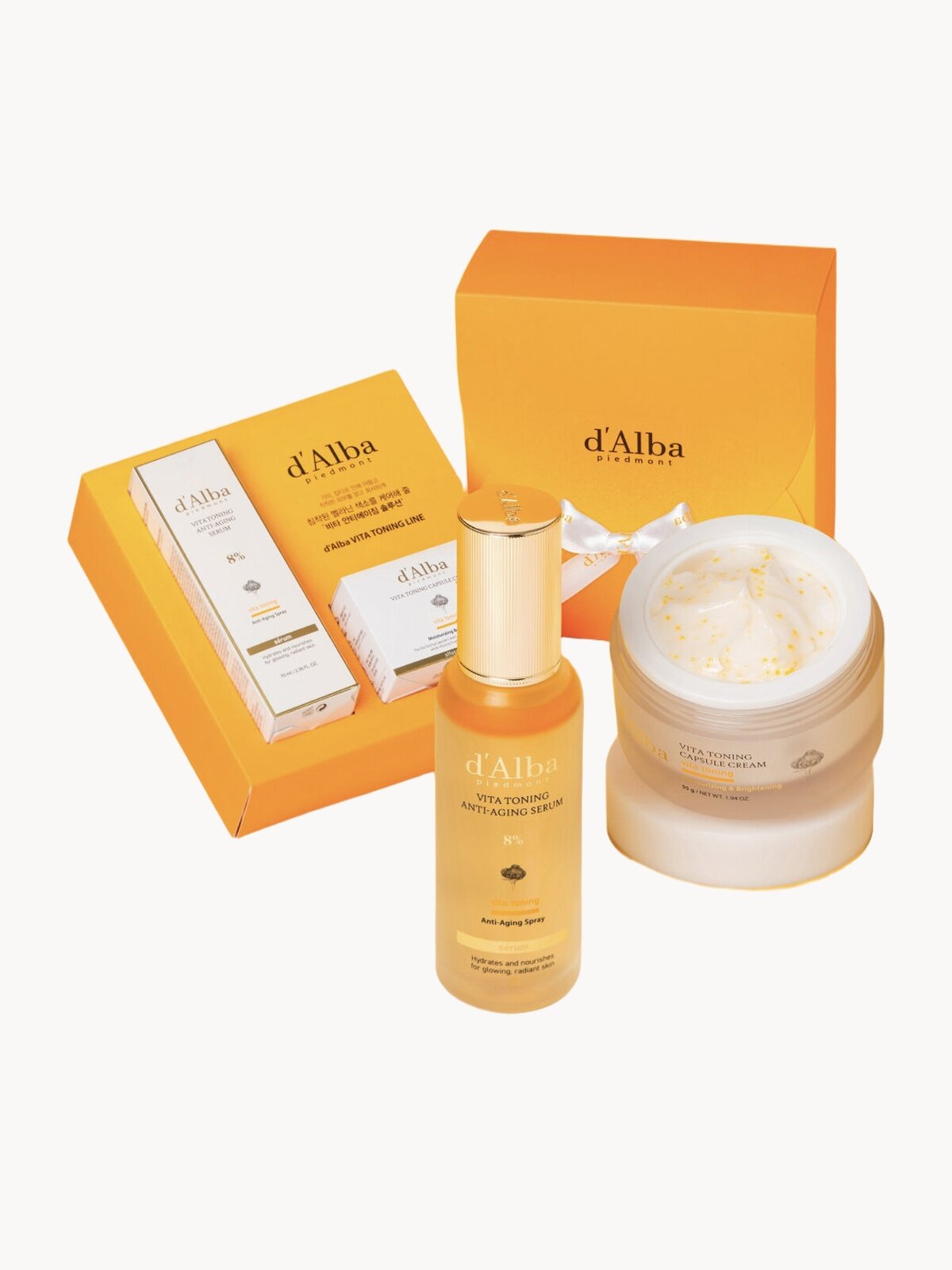 Крем, гидролат d'Alba Premium Vegan Vita Anti-Aging Mist & Capsule Cream