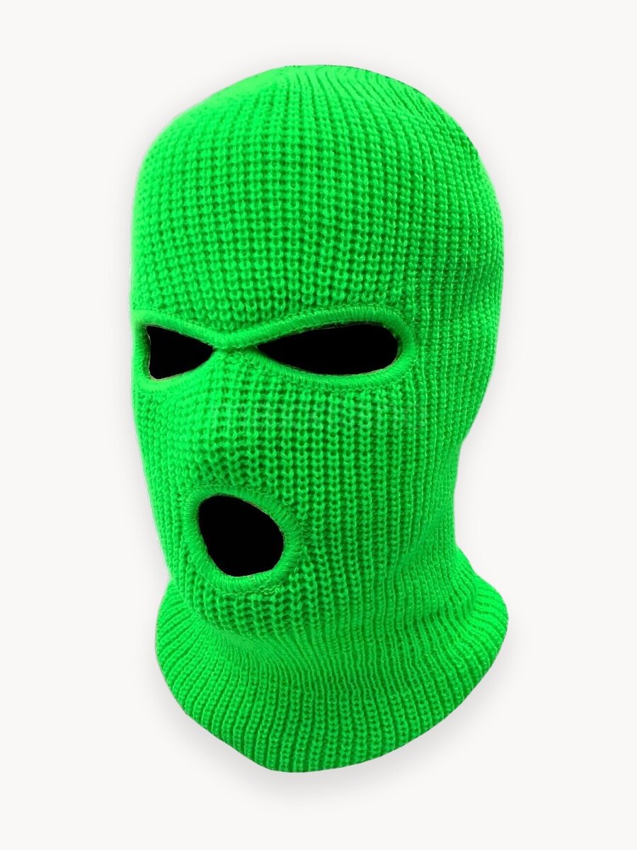 Балаклава "Маска бандит", цвет зеленый, универсальная, вязаная
