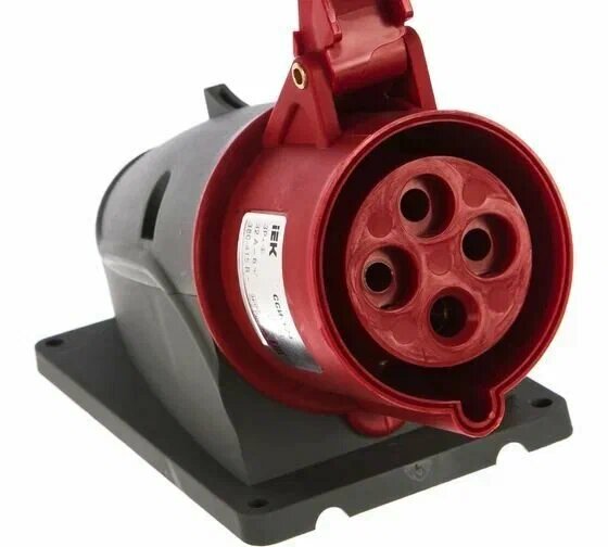 Розетка стационарная 3P+ IEK ССИ-124 32А-6Ч 380-415 IP44. PSR12-032-4