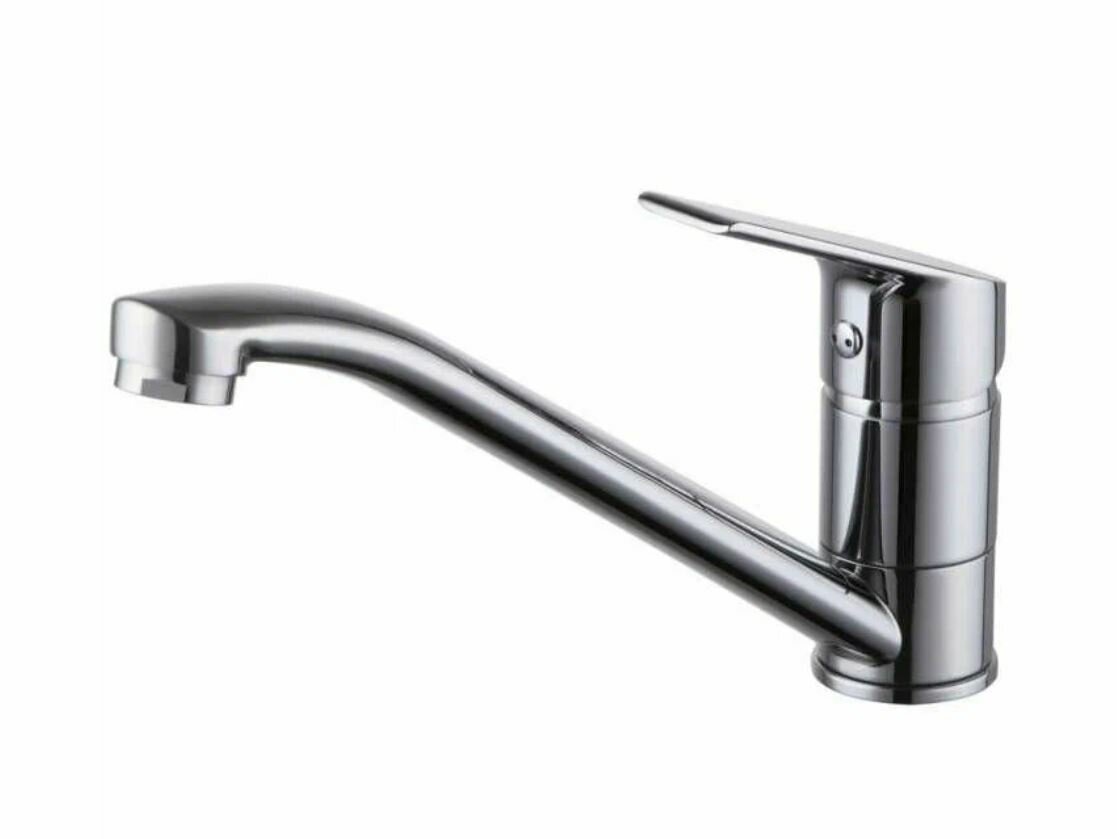 Смеситель Milardo AMUR AMUSB00M05, для кухни, поворотный излив, латунный, серебристый