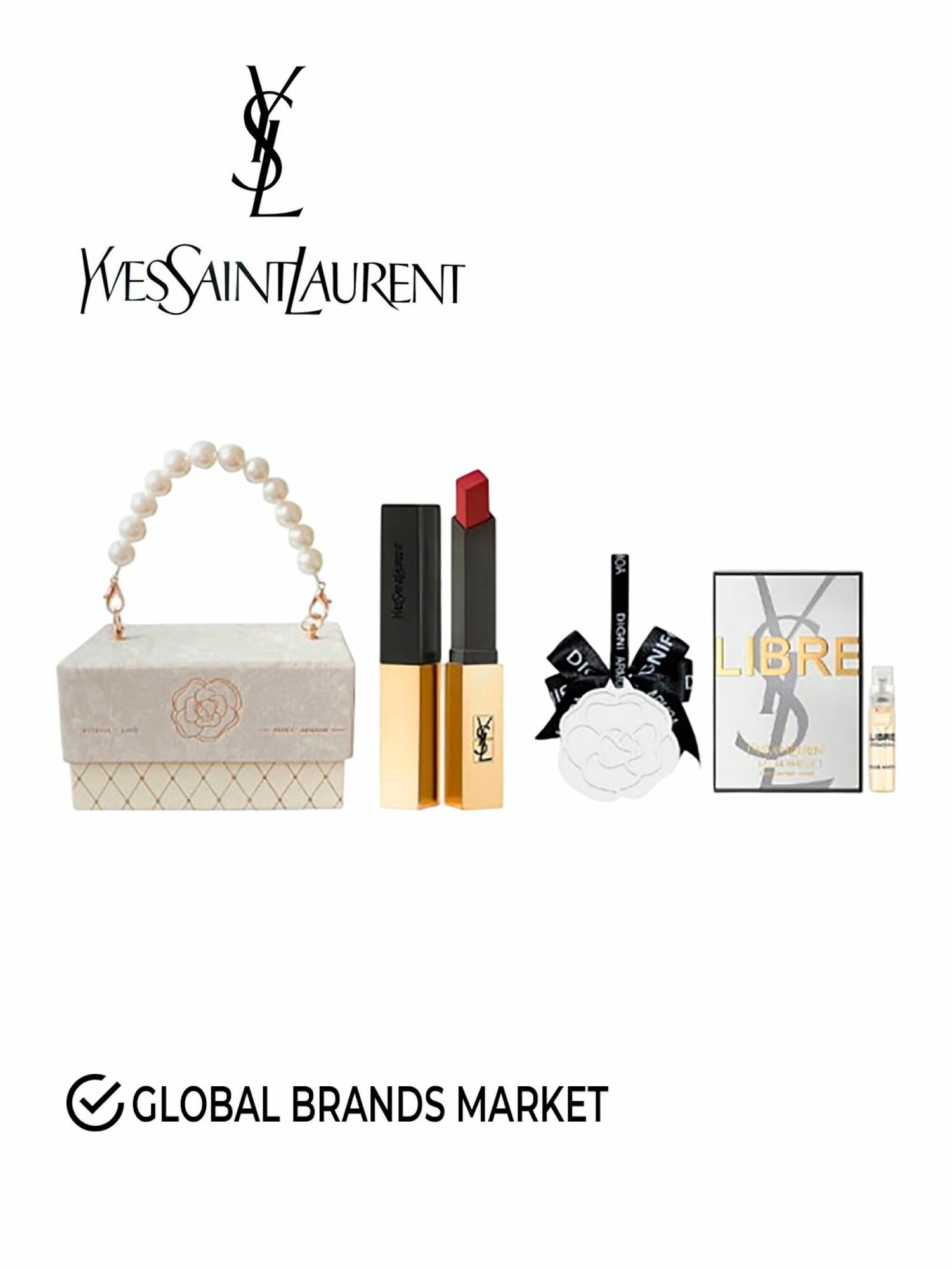 Подарочный набор Yves Saint Laurent: Помада YSL 1966 Rouge, подарочная коробка, парфюм Yves Saint Laurent Libre 1,2 мл