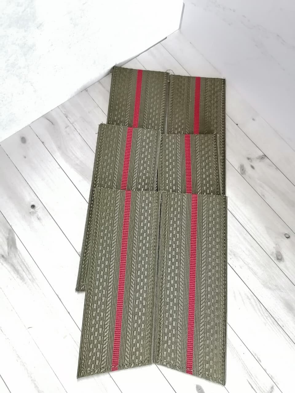 Погоны нашивные со скосом защитного цвета с 1 краповым просветом - ЛОТ 3 пары размер 12.5