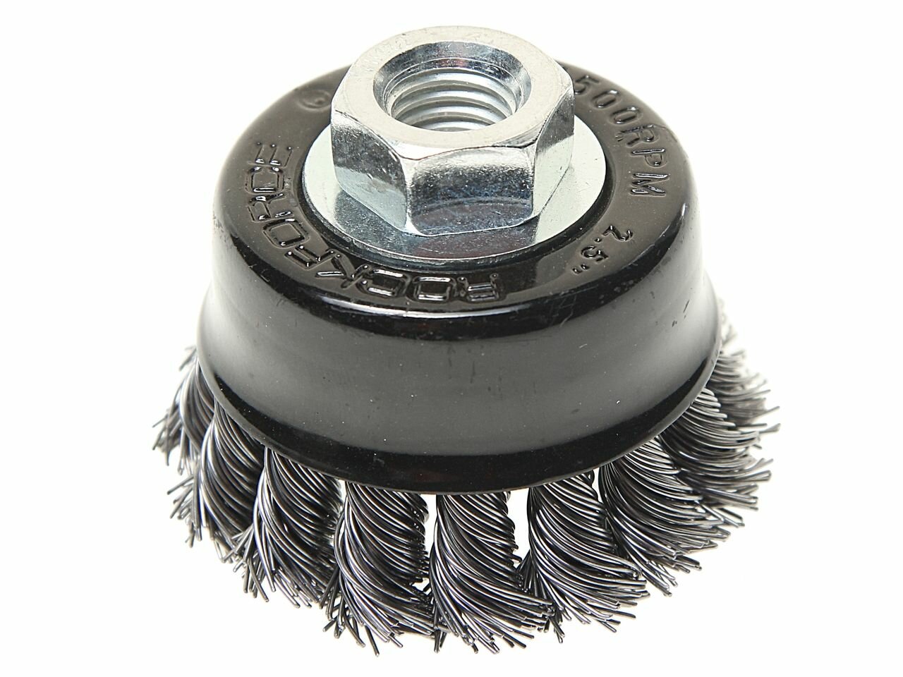 Кордщетка для УШМ "чашка" 60мм витая сталь, арт RFBWC125 ROCKFORCE