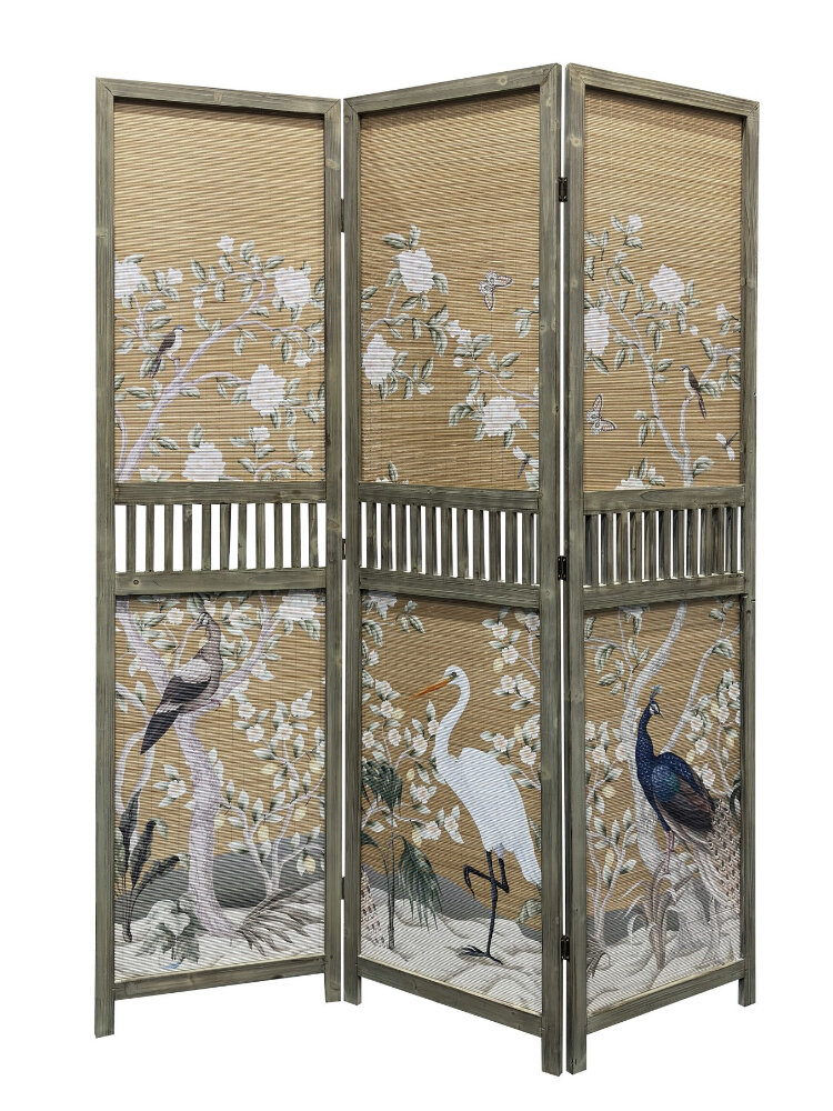 Ширма декоративная 3 секции из бамбука 'Райский Сад'
