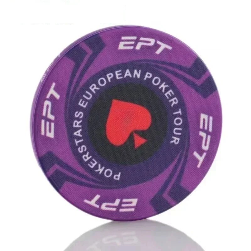 Керамические фишки для покера 10 шт, Фиолетовый