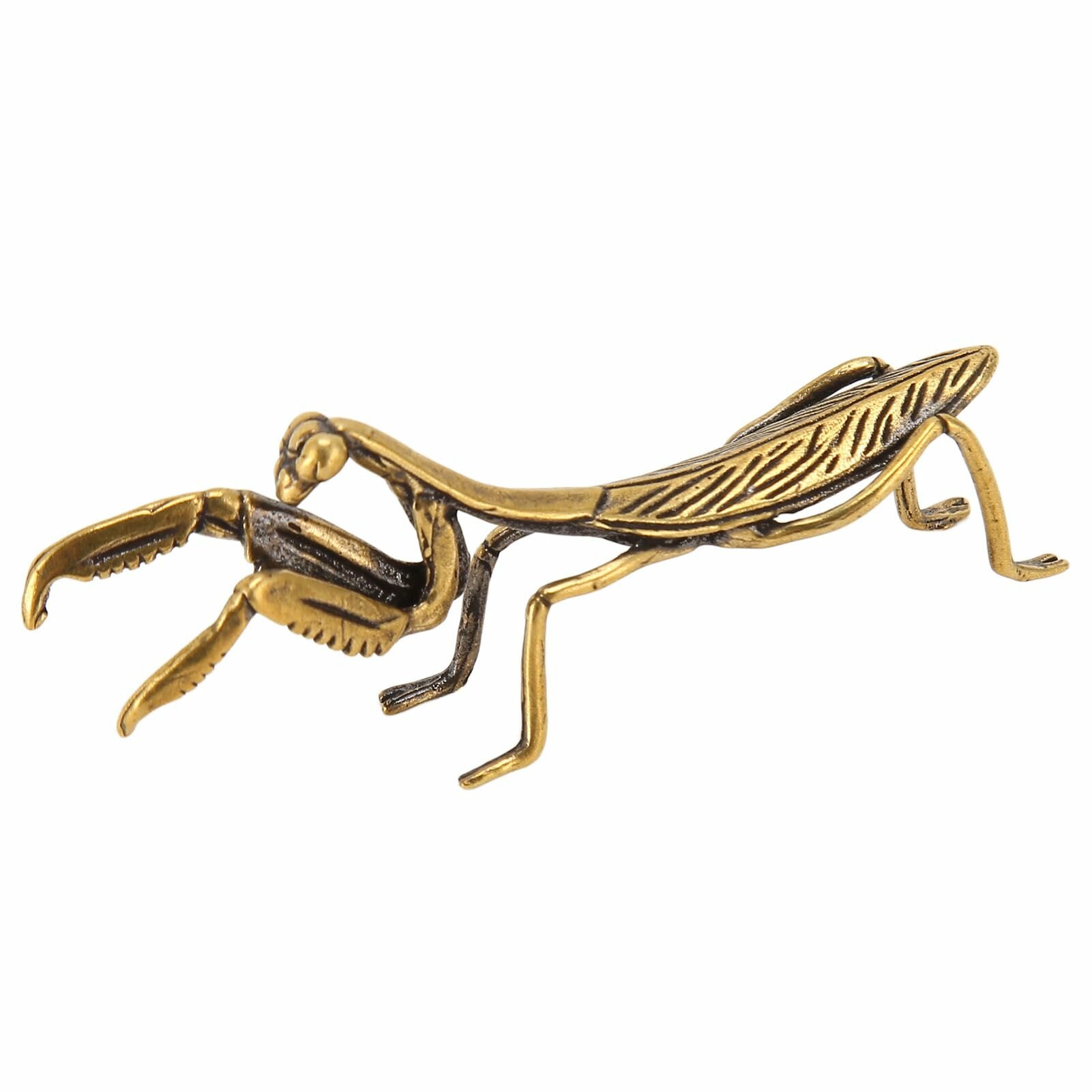 Медный орнамент богомола, антикварная маленькая микрорезная фигурка богомола, украшение статуи, уникальный домашний декор, подарок для коллекционеров