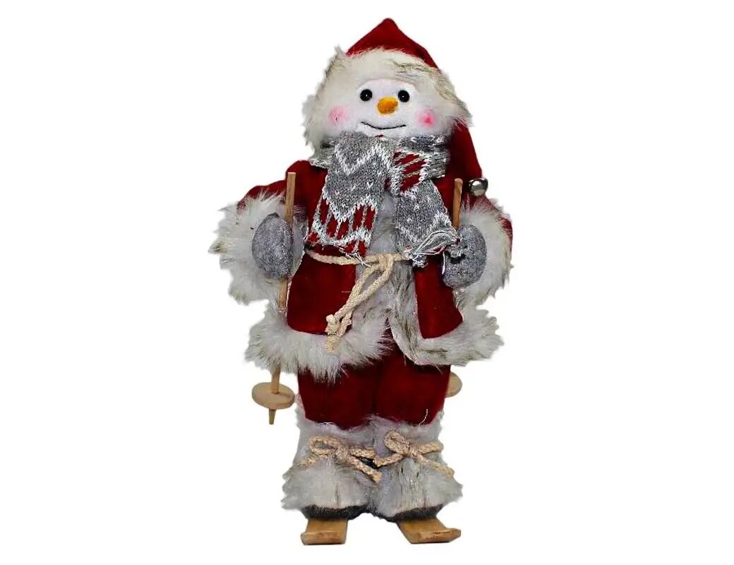 Фигура под ёлку снеговик на лыжах, 30 см, Peha Magic