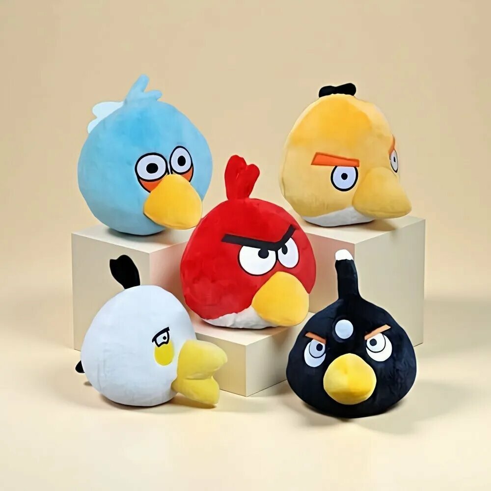 Набор из 5-Angry Birds Кукла игрового персонажа мягкая игрушка Подарок на день рождения ребенка 13CM, 13, разноцветный