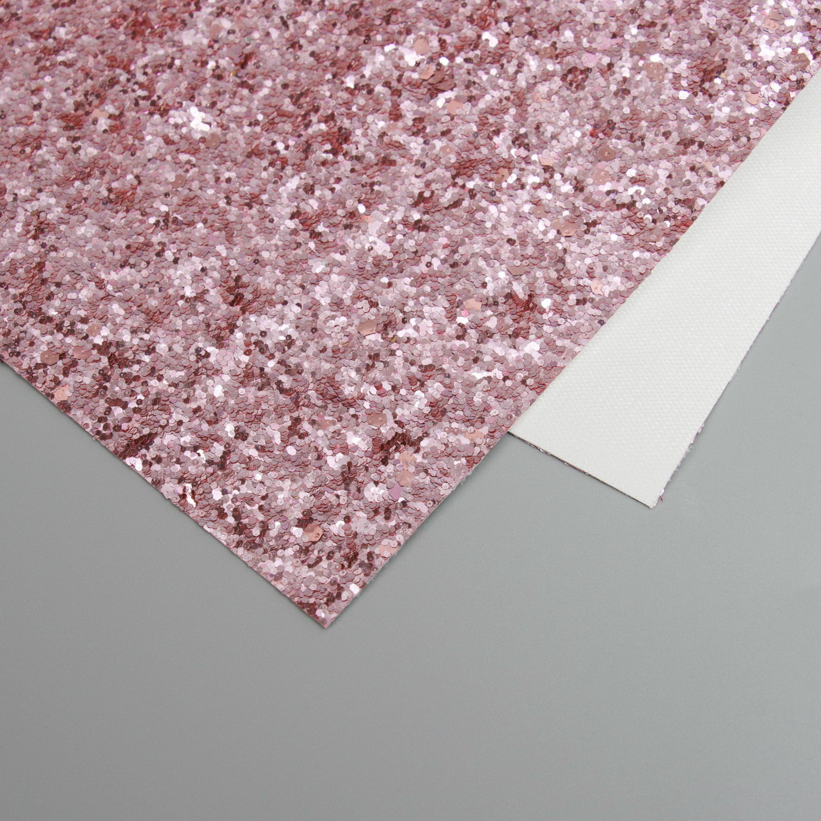 Лист для творчества искусственная кожа "Крупные блёстки", розовое золото лист 33x20 см, толщина 0.84 мм