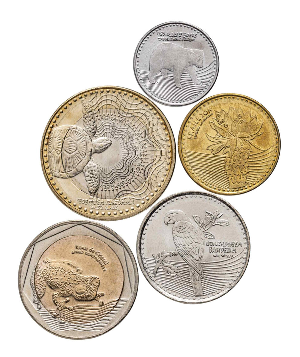 Колумбия набор из 5 монет - 50/100/200/500/1000 песо 2016-2018 год UNC