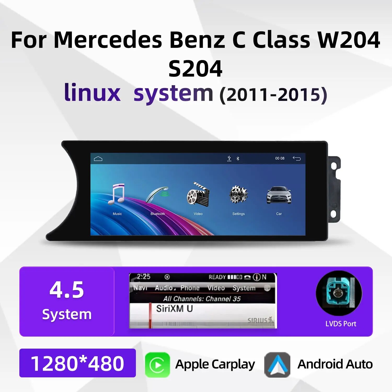 Для Mercedes Benz C Class W204 S204 NTG4.5 Модернизированный беспроводной Carplay Android Auto Сенсорный экран Автомобильный Play BT Дисплей Монитор Linux