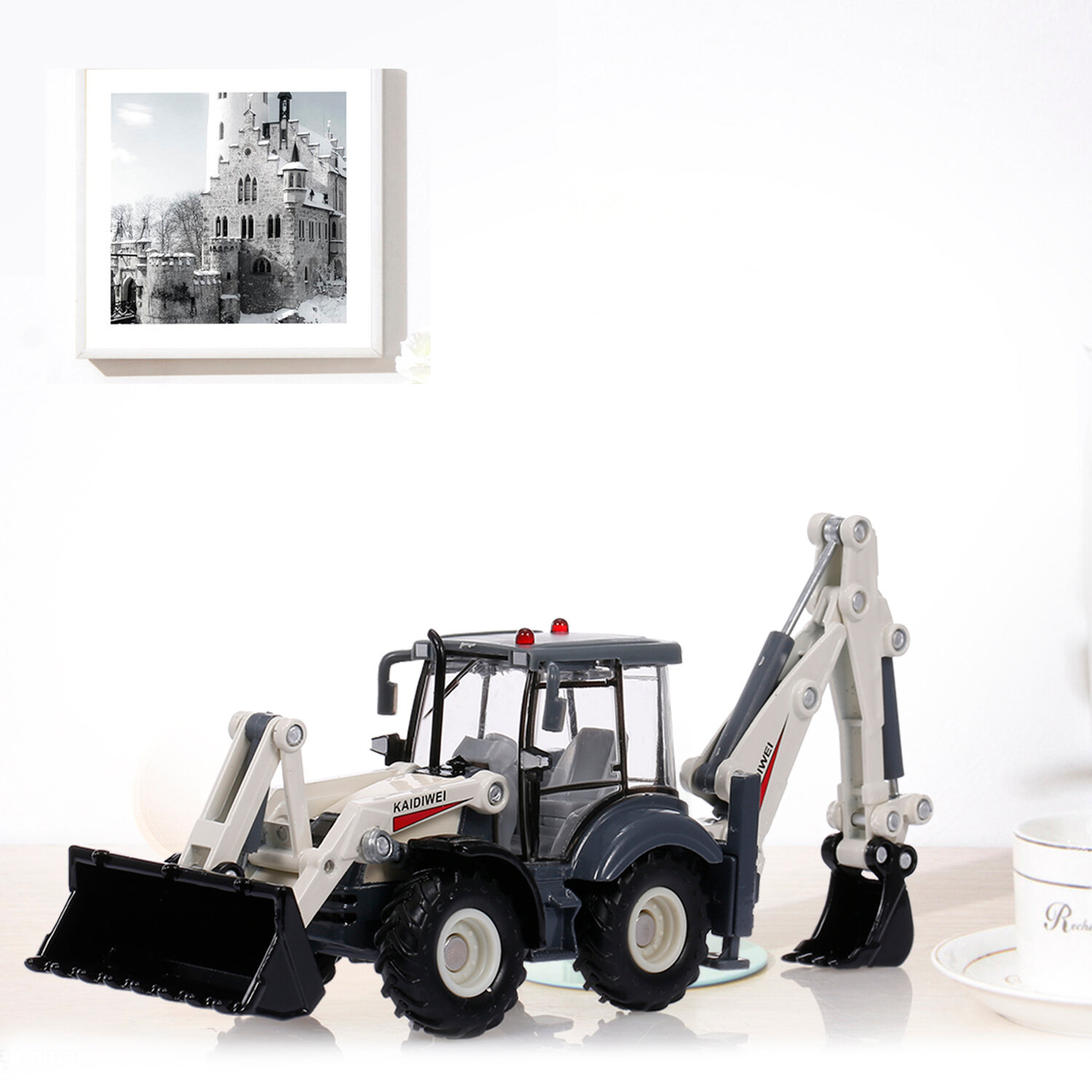 Литой экскаватор 1:50, 4-колесный погрузчик, двухсторонний вилочный погрузчик, бульдозер, экскаватор-погрузчик, модель грузовика для детей, подарочные игрушки