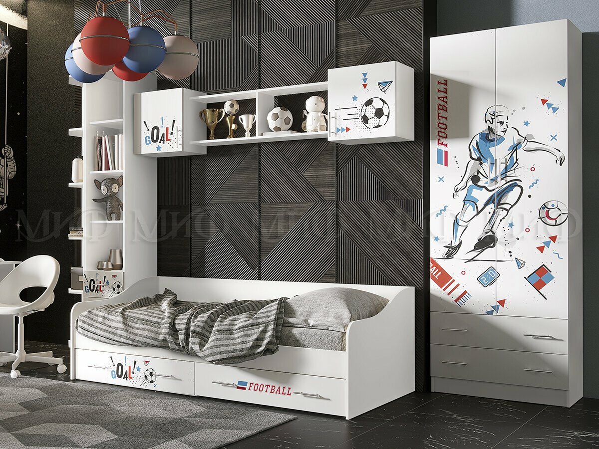Набор детской мебели футбол Миф Вега NEW Boy Комплект №1 МДФ цвет белый