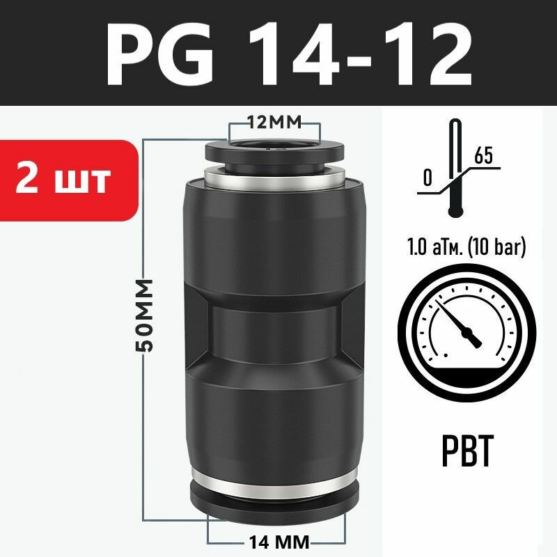 Муфта цанговая PG 14-12 mm, 2 штуки
