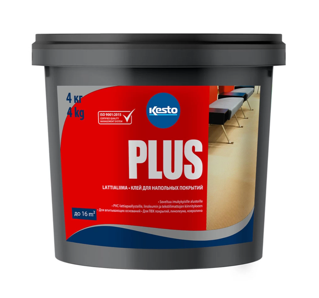 Клей для напольных ПВХ покрытий Kesto/Kiilto Plus 4 кг